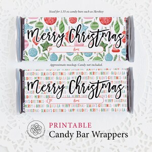 Christmas Candy Bar Wrappers - PRINTABLE Candy Bar Wrapper, Merry ...
