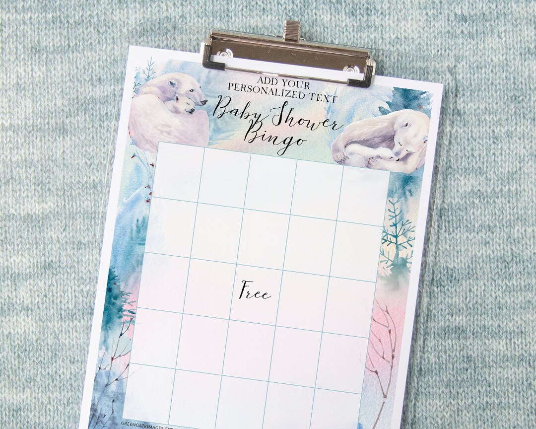 FILLABLE Winter Bingo Template: 50 Cards Printable Pdf, Editable ...