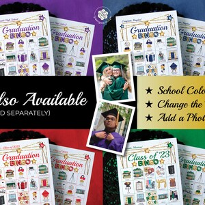 Graduation Bingo Cards - 50 PRINTABLE Unique Cards. Instant Digital ...