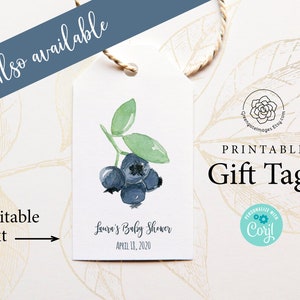 Blueberry Water Bottle Label - Printable, Corjl Editable, Party Decor ...
