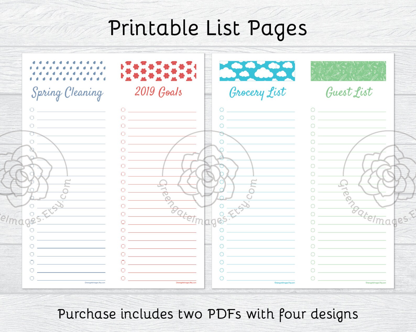 Printable List Paper Editable List Page Downloadable - Etsy