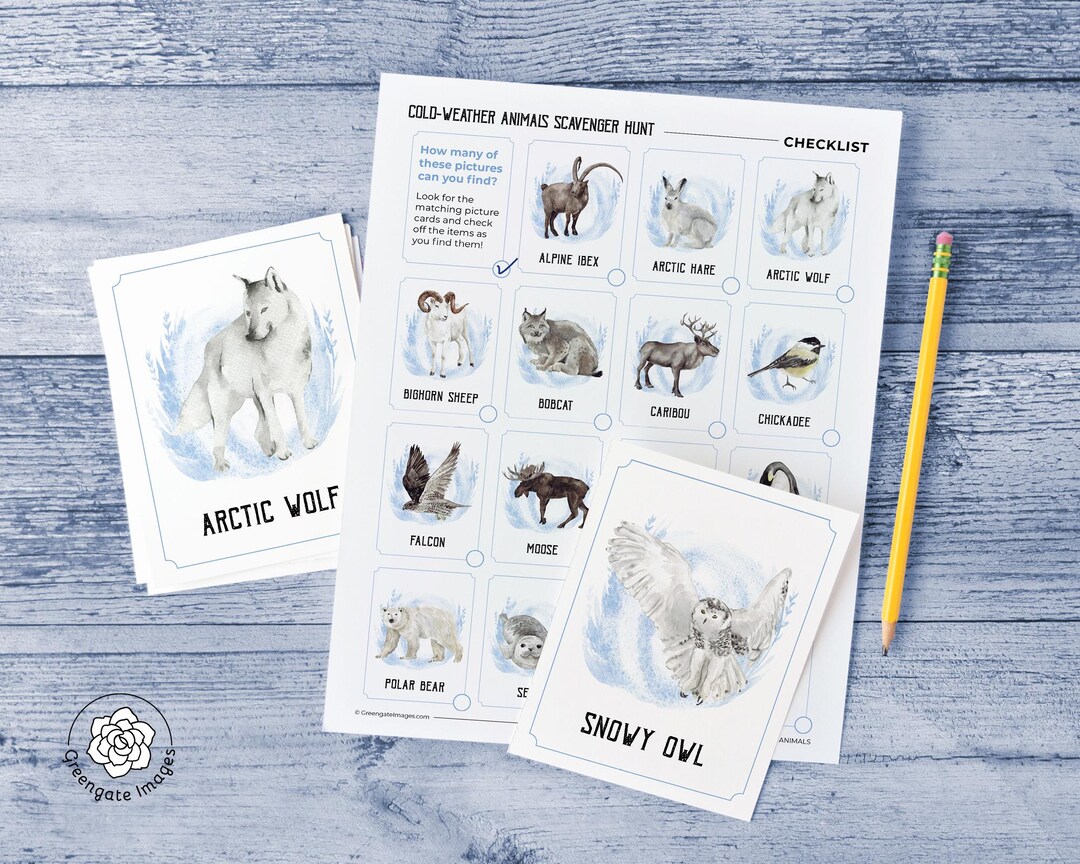 Winter Animals Scavenger Hunt - PRINTABLE Preschool, Kindergarten ...