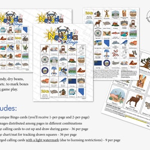 Nevada Bingo Cards - 50 PRINTABLE Unique Cards to Download Instantly ...