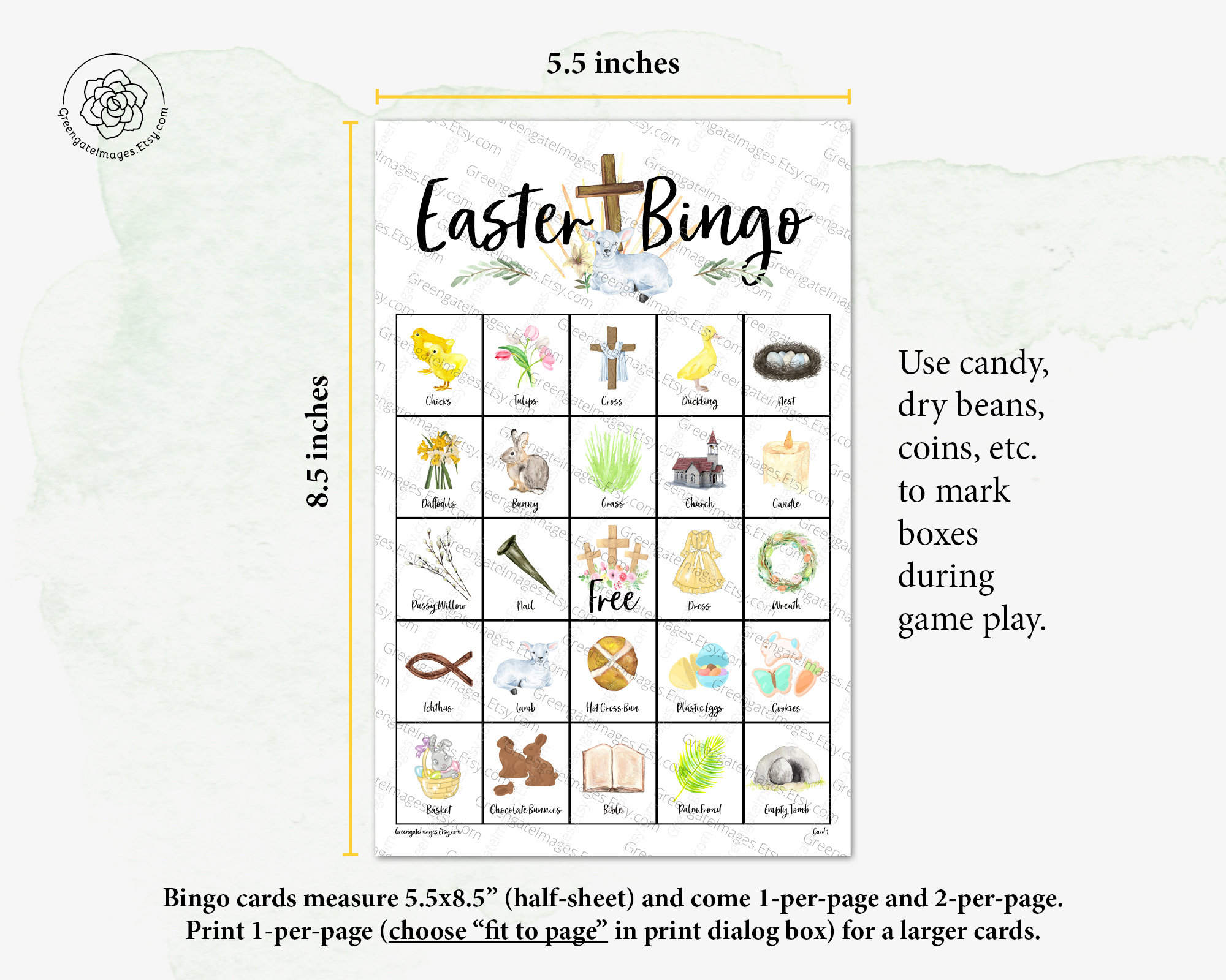 Christian Easter Bingo: 50 Printable Unique Cards, Resurrection Church ...