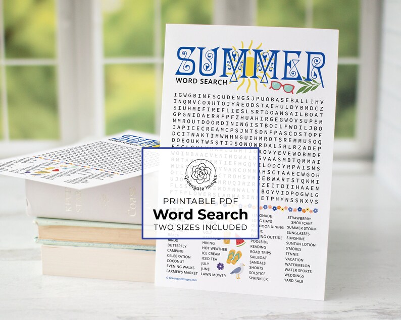Summer Word Search PRINTABLE Downloadable Activity. Fun Word - Etsy