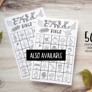 Fall Bingo Cards: Printable Bingo 50 Cards Fall Party Idea - Etsy