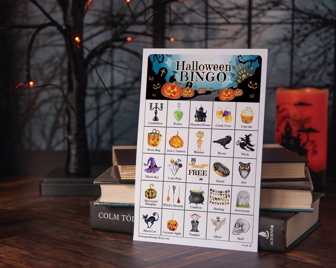 Halloween Bingo Cards: Printable Bingo, 50 Cards, Party Idea, Senior ...