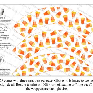 Printable Candy Corn Cupcake Wrappers - Instant Download Halloween ...