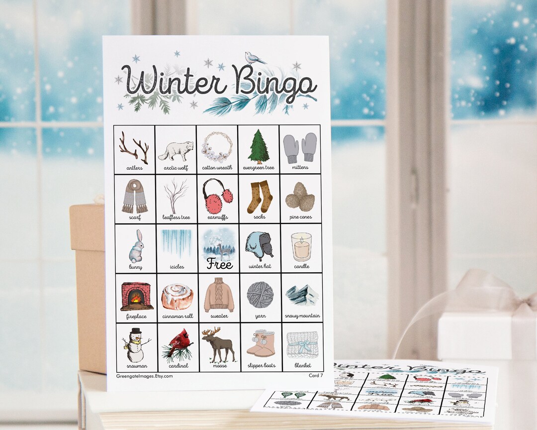 Winter (I) Bingo Cards: Printable Bingo, 50 Cards, Senior Citizen ...