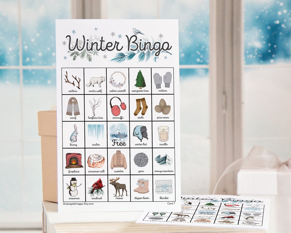 Winter I Bingo Cards: Printable Bingo 50 Cards Senior - Etsy
