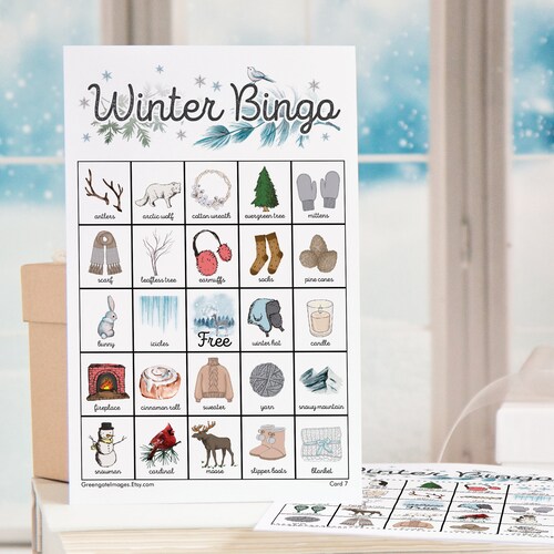 Winter I Bingo Cards: Printable Bingo 50 Cards Senior - Etsy