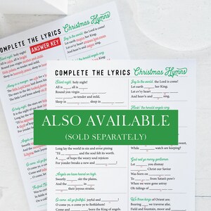 Christmas Hymn Bingo - 50 PRINTABLE Unique Cards. Instant Download PDF ...
