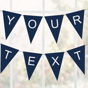 Navy Letter Banner - PRINTABLE, Editable Banner PDF. Instant Digital ...