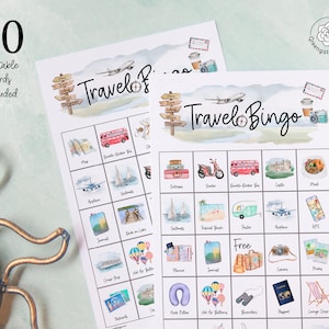 Travel Bingo: PRINTABLE 50 Cards, Bingo Pdf Party Ideas, Senior Citizen ...