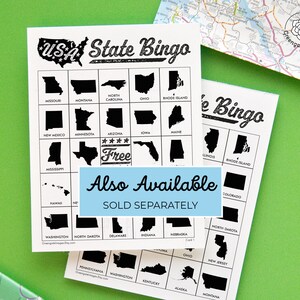 US State Bingo Set - Printable Bingo Game, 50 Cards, Senior Citizen ...