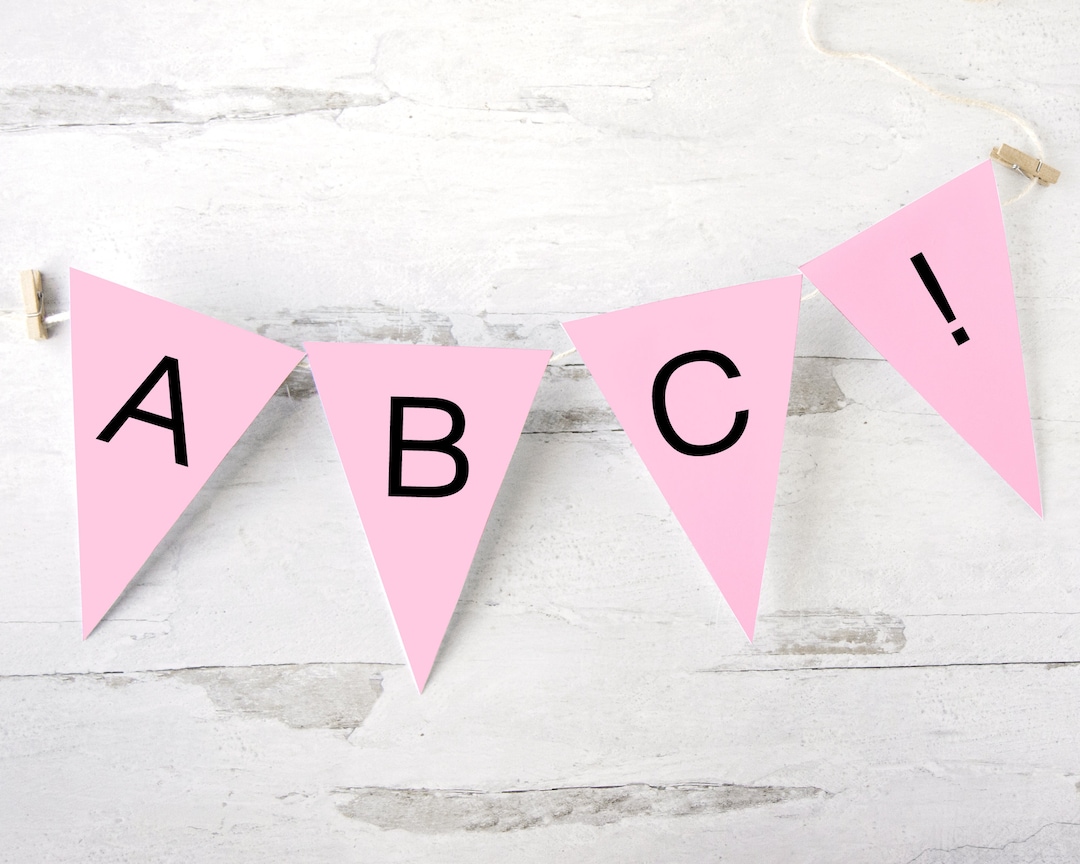 Pink Letter Banner - PRINTABLE, Editable Banner PDF. Instant Digital ...