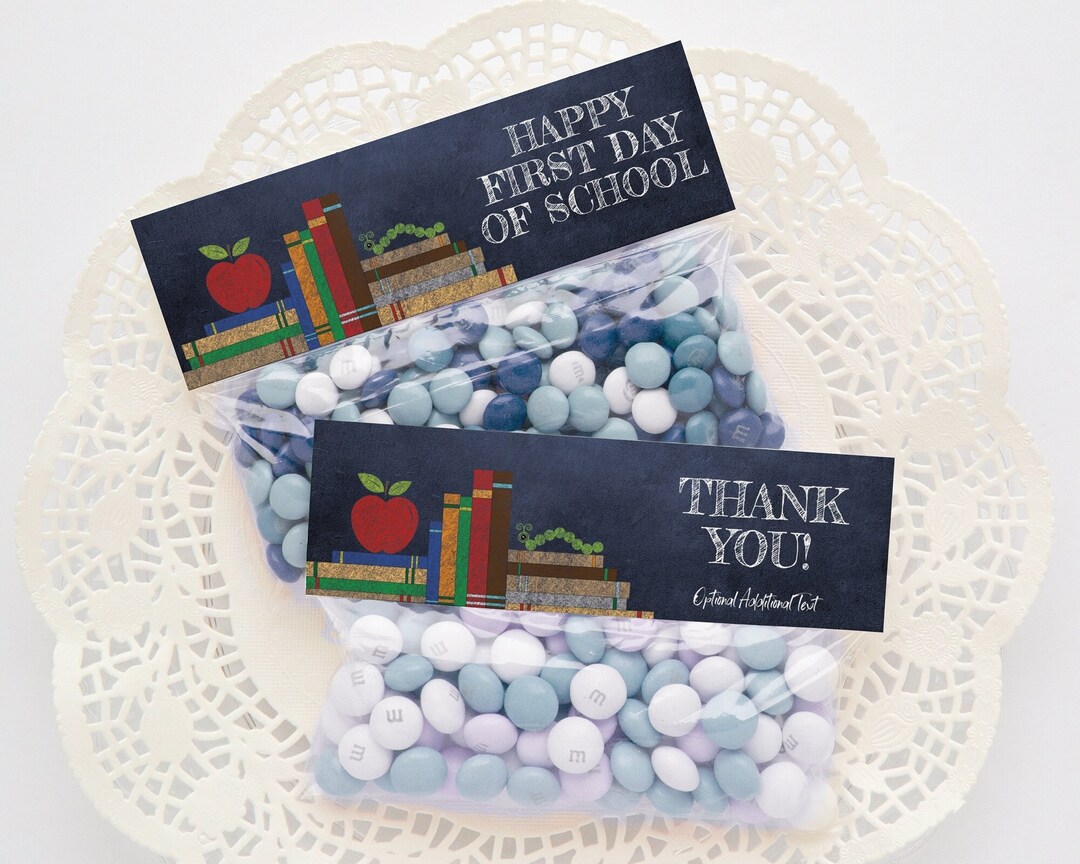 6.5" Printable Bag Topper - School Goody Bag, Topper, Foldover Label ...