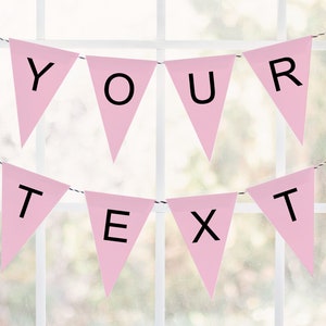 Pink Letter Banner - PRINTABLE, Editable Banner PDF. Instant Digital ...