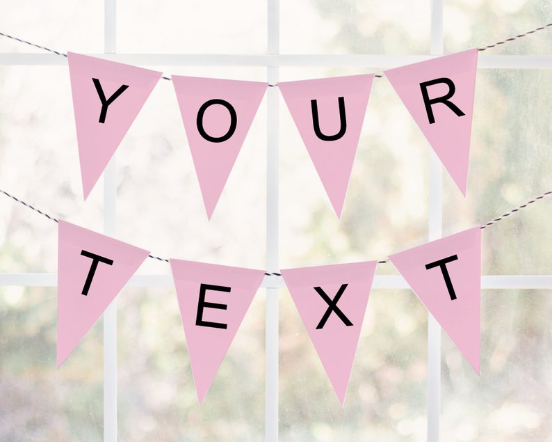 Pink Letter Banner - PRINTABLE, Editable Banner PDF. Instant Digital ...