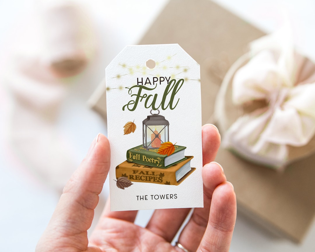 Fall Gift Tag Template Printable Favor Bag Hang Tag. Edit in Corjl ...