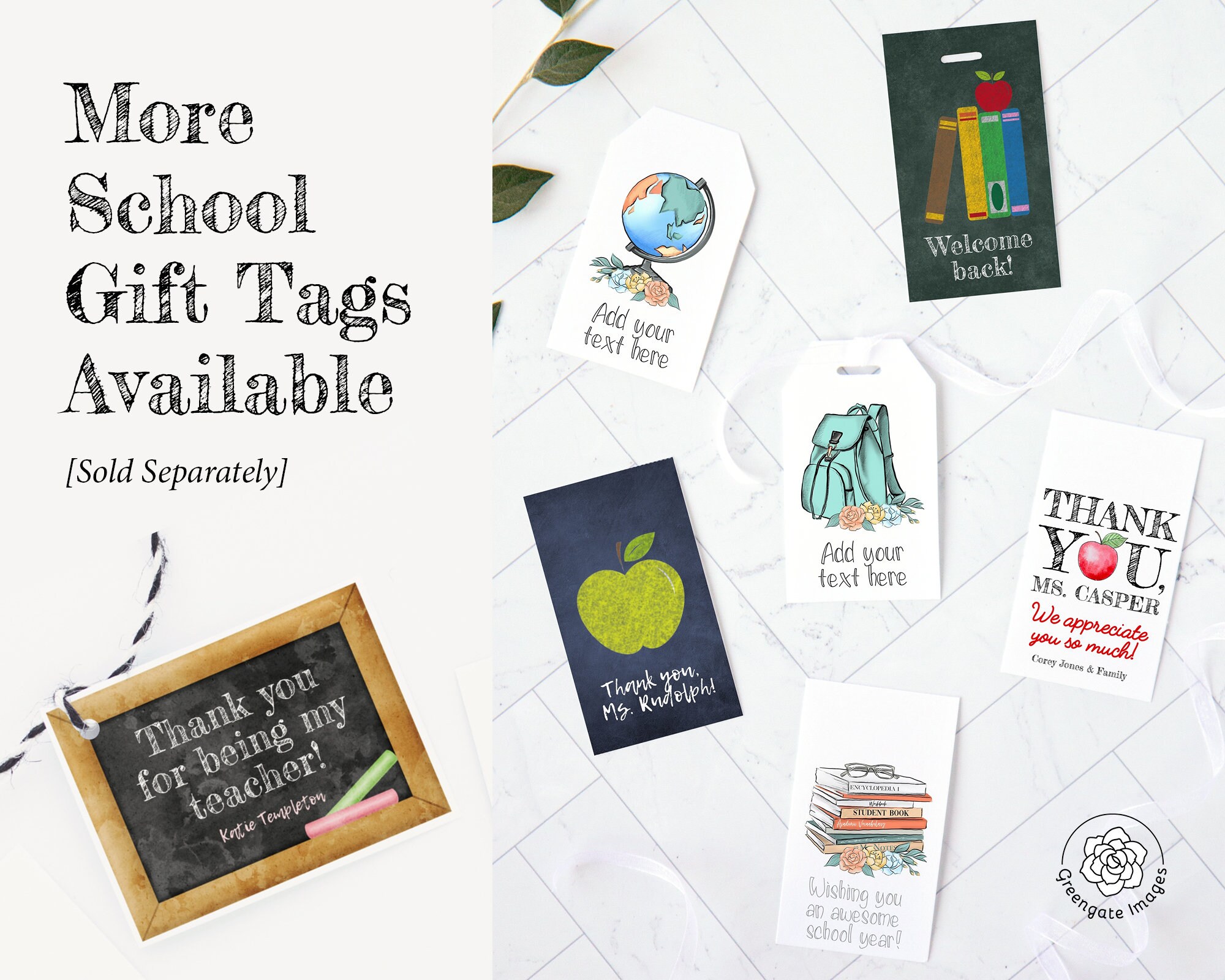 Teacher Gift Tags - Printable Gift Tag, Editable Corjl, Favor Bag Tag ...