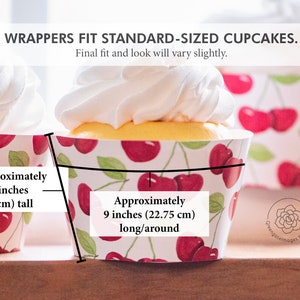 Cherry Cupcake Wrapper - Printable Cupcake Sleeve, Cherry Party Decor ...