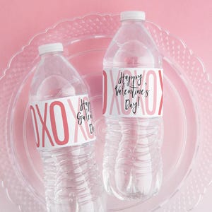 Valentine Water Bottle Label - Printable, Corjl Editable, Beverage Wrap ...