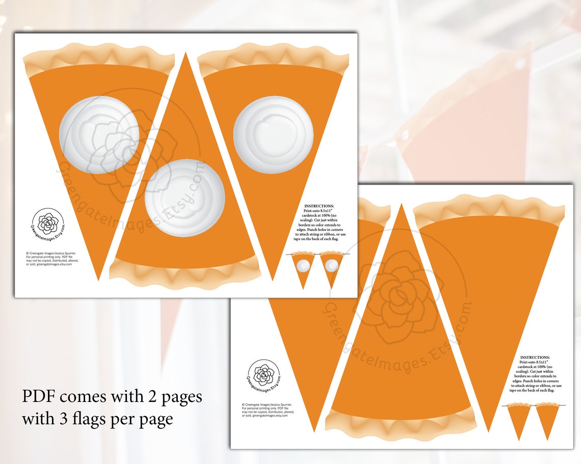 Pumpkin Pie Bunting Fall Banner Printable Bunting Banner - Etsy