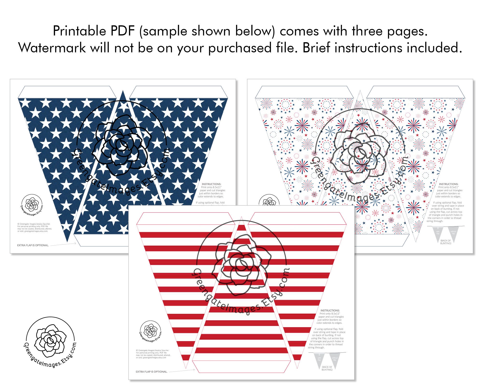 4th of July Banner - Bunting, Stars and Stripes, Independence Day Ideas ...