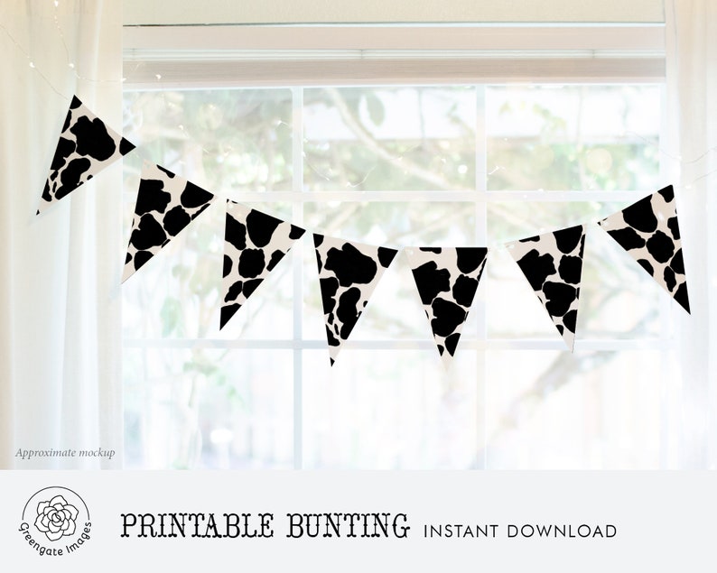 Cow Print Bunting PRINTABLE Instant Digital Download Pdf - Etsy