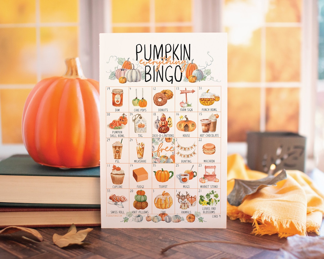 Pumpkin Bingo - 50 PRINTABLE Unique Cards. Instant Digital Download PDF ...