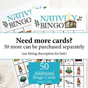 Nativity Bingo Cards: Printable Christmas Bingo, 50 Cards, Senior ...