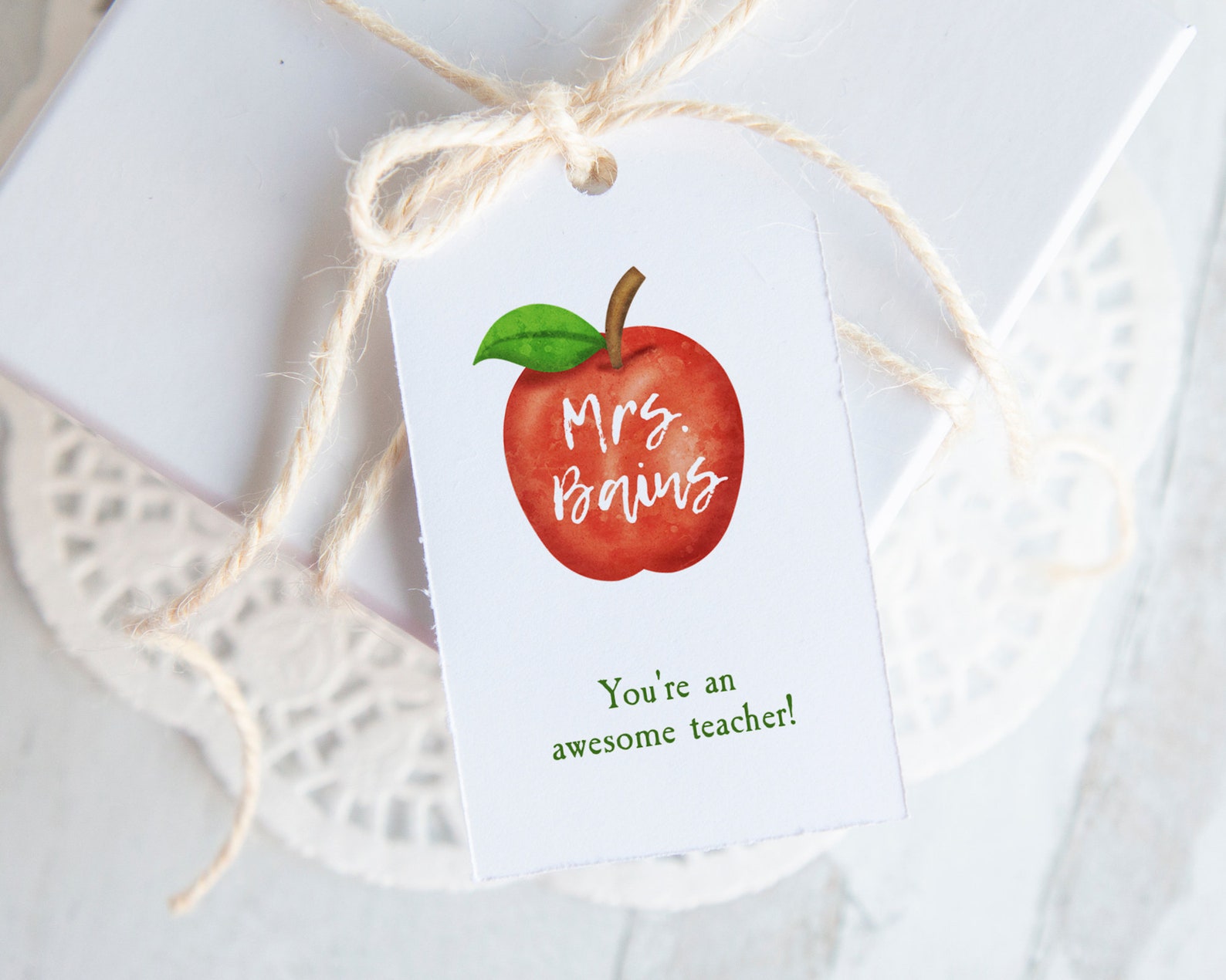 Teacher Gift Tags Printable Gift Tag Editable Corjl Favor - Etsy