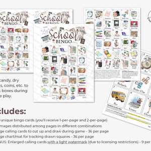School Bingo (jr. High & HS) - 50 PRINTABLE Unique Cards. Instant ...