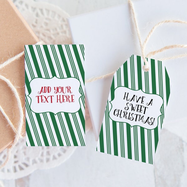 Candy Cane Gift Tags - Etsy