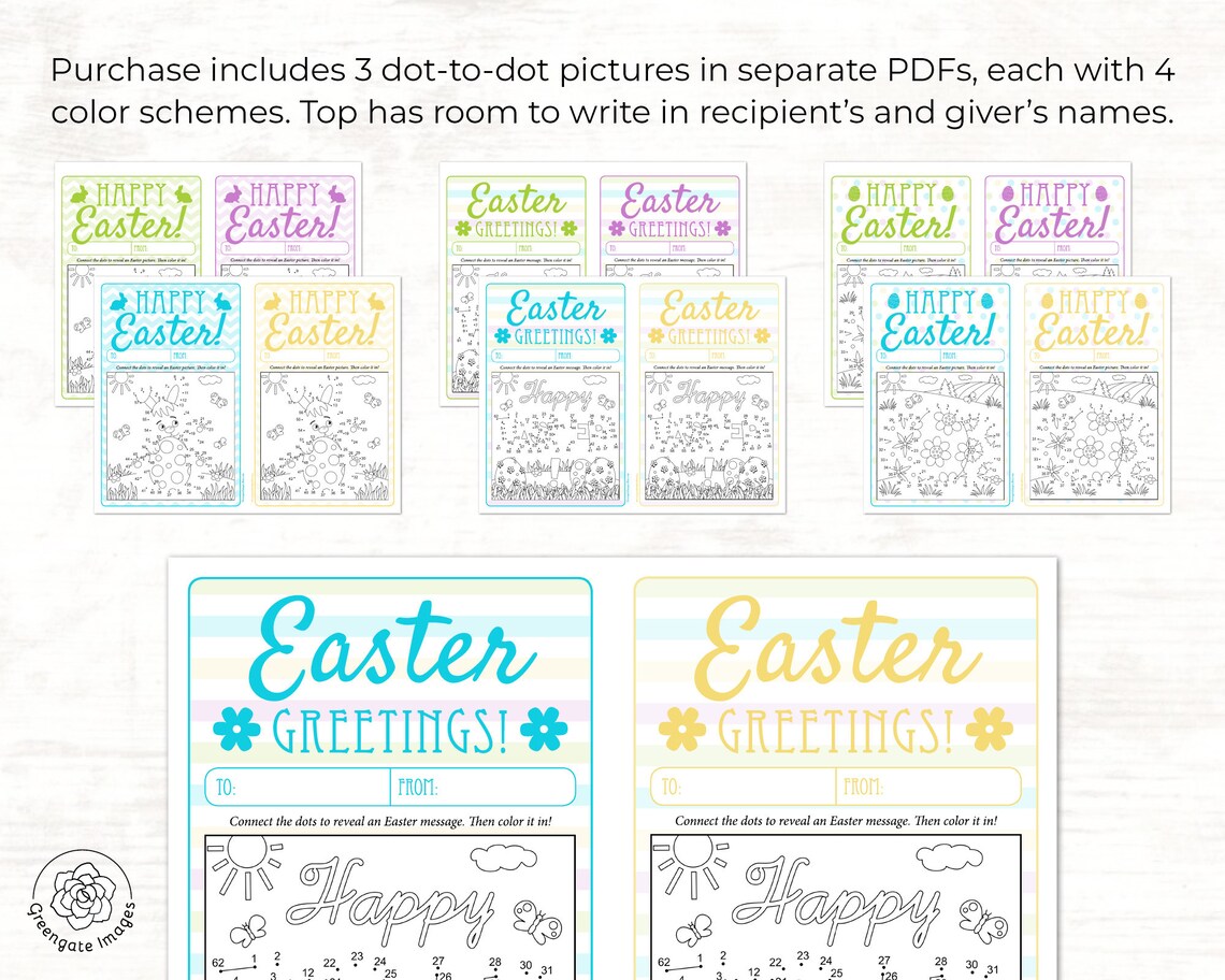 Easter Dot-to-dot Pack PRINTABLE Connect-the-dots Coloring - Etsy
