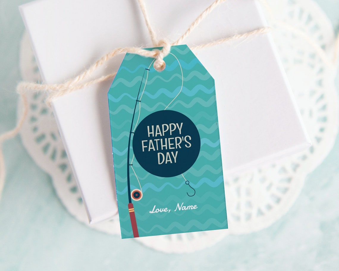 Fishing Gift Tag Father's Day Gift Tags Printable Gift - Etsy