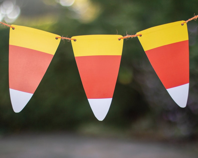 Candy Corn Banner: Candy Corn Decorations Halloween Garland - Etsy