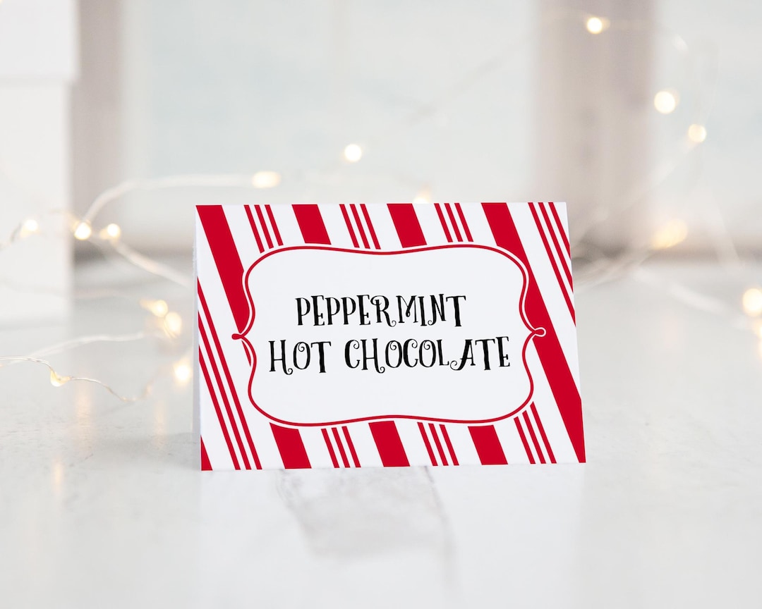 Christmas Buffet Signs - PRINTABLE Place Cards, Candy Cane Party Decor ...