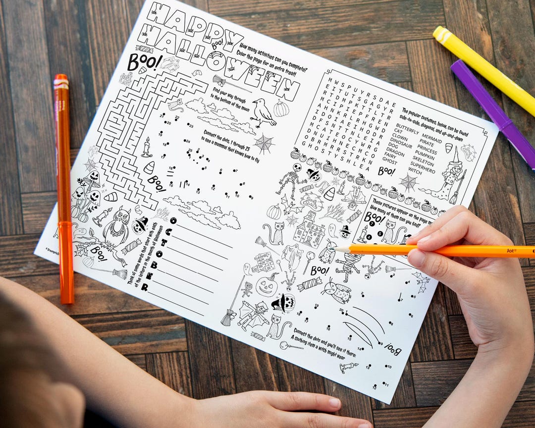 Halloween Activity Page - Instant Download PDF Games for Kids. Word ...