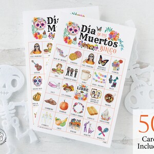 Día De Los Muertos Bingo - 50 PRINTABLE Unique Cards W/color Pictures ...