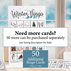 Winter (I) Bingo Cards: Printable Bingo, 50 Cards, Senior Citizen ...
