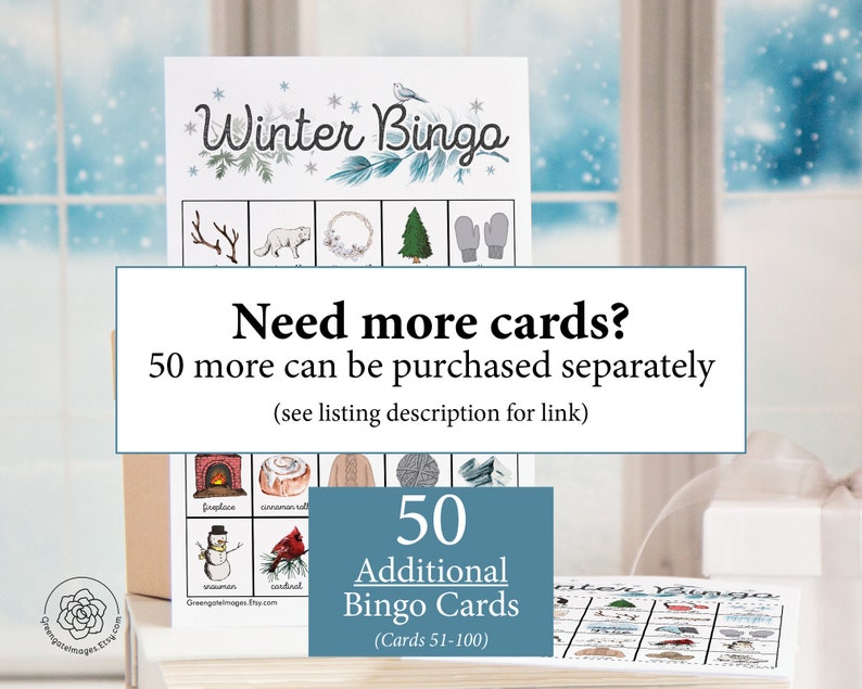 Winter I Bingo Cards: Printable Bingo 50 Cards Senior - Etsy