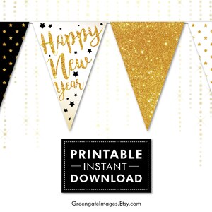 Happy New Year Bunting - Party Printable, Digital Banner, Garland ...