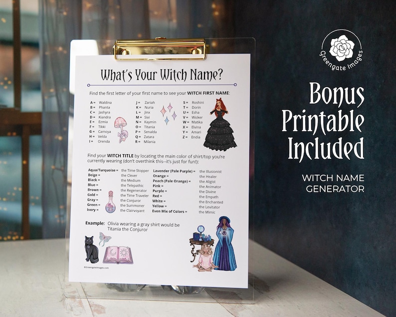 Witch Bingo Game - 50 PRINTABLE Unique Cards. Instant Digital Download ...