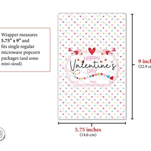 Valentine's Day Popcorn Wrapper - PRINTABLE Microwave Popcorn Wrapper ...