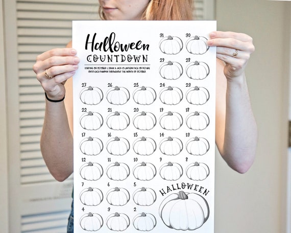 Halloween Countdown Activity PRINTABLE 11x17 Halloween - Etsy
