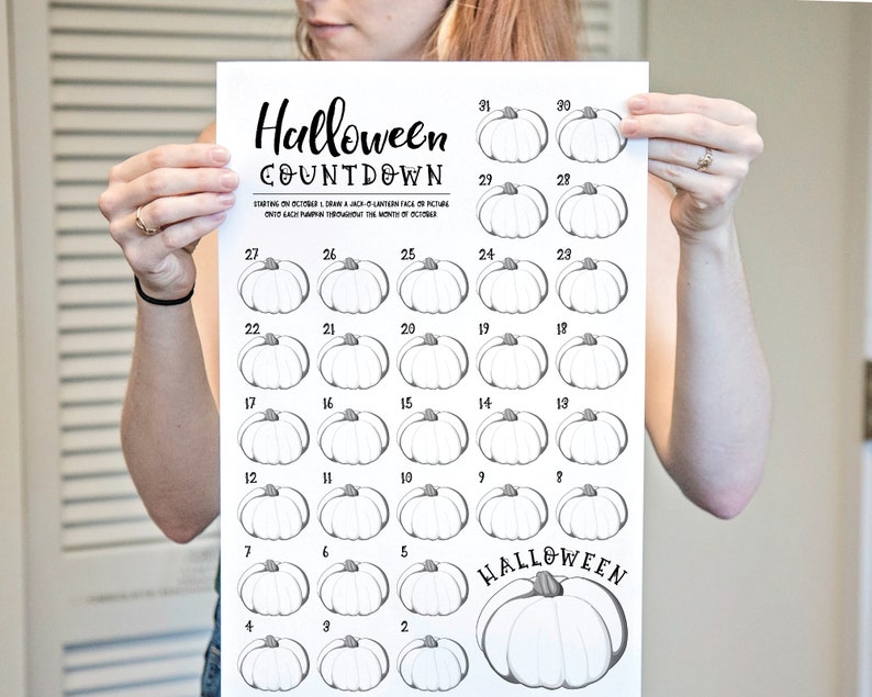 Halloween Countdown Activity - PRINTABLE 11x17 Halloween Advent ...