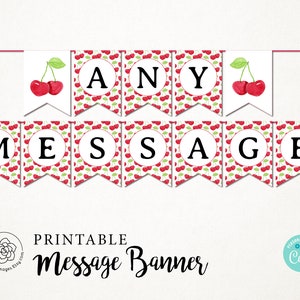 Cherry Message Banner - PRINTABLE Letter Bunting Template. Edit on ...