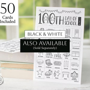 100th Day of School Bingo - 50 PRINTABLE Unique Cards. Instant Digital ...